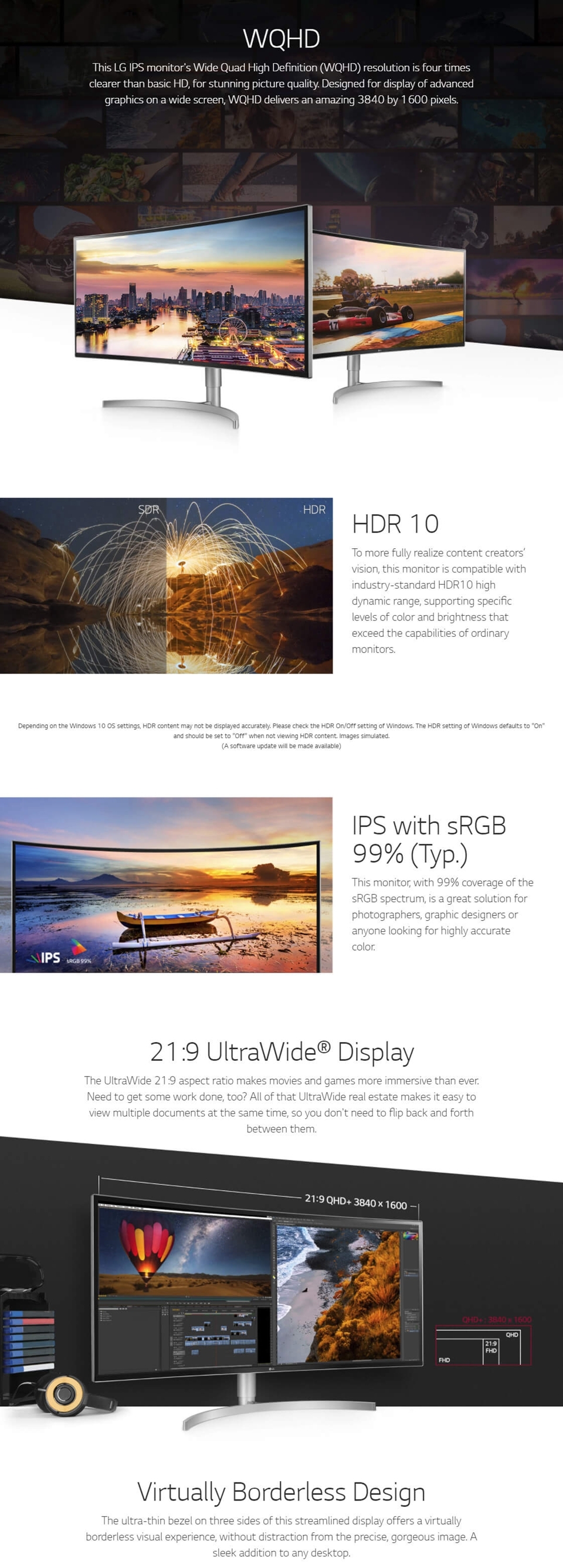 LG 38WK95C-W 38in UltraWide WQHD+ IPS Curved LED Monitor - Monitor - PC ...