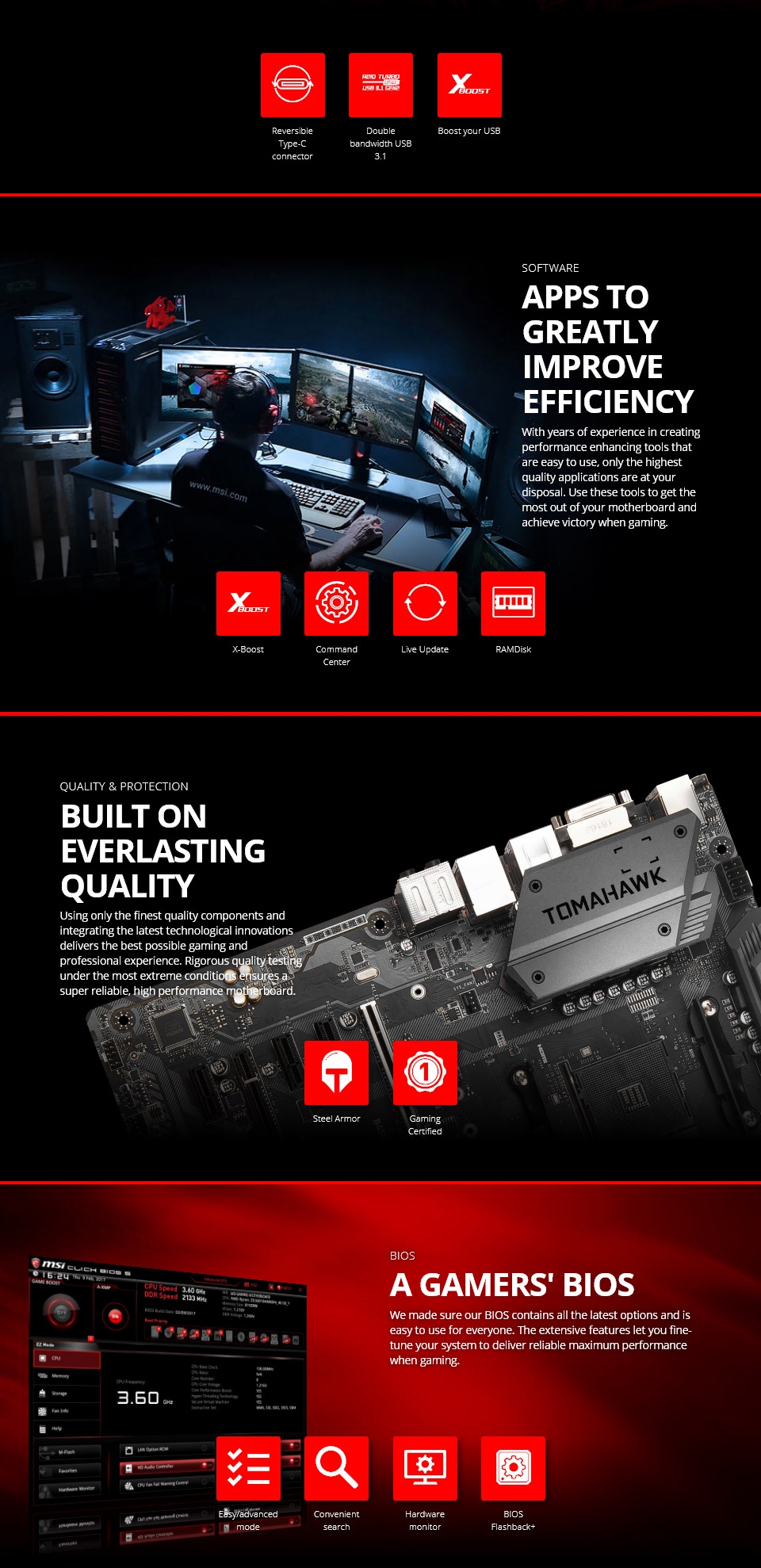 MSI B450 Tomahawk ATX Motherboard AMD Ryzen AM4 DDR4 M.2 HDMI DVI ...