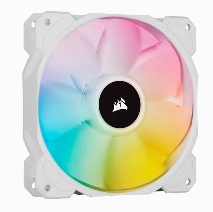 Corsair White SP120 RGB ELITE, 120mm RGB LED PWM Fan with AirGuide ...