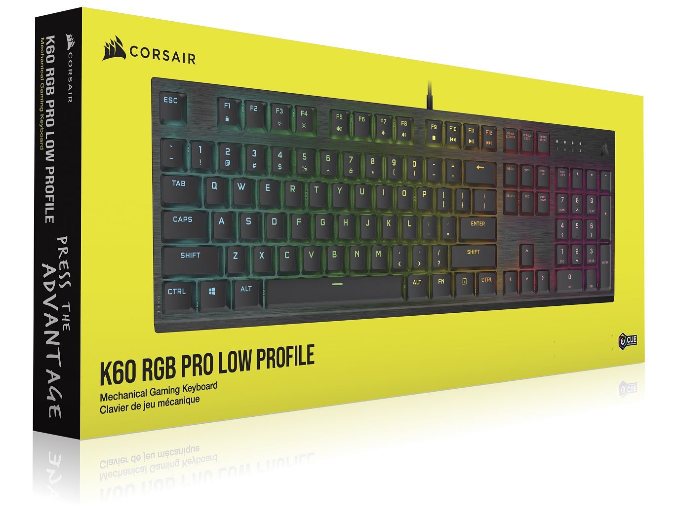 Corsair K60 RGB PRO LOW PROFILE Mechanical Gaming Keyboard, Backlit RGB ...