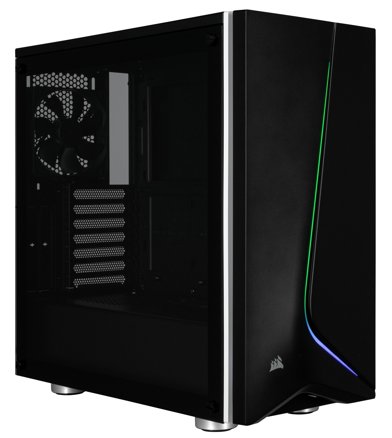 Corsair Carbide SPEC-06 RGB BLACK with Silver Trim Tempered Glass Mid ...